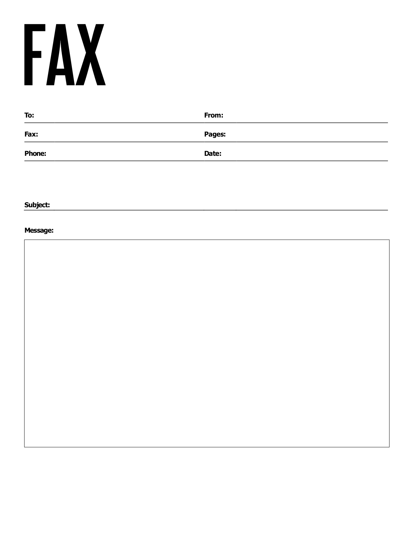 Basic Fax Cover Sheet Free Printable Free Printable Templates