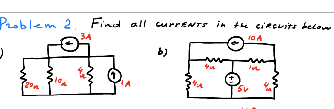 Solved Find All Currents In The Circuits Below