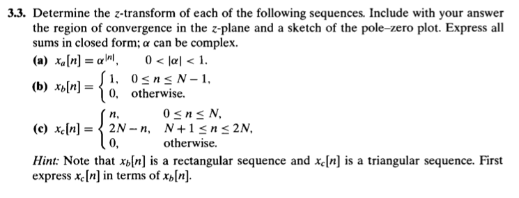 Solved 33 Determine The Z Transform Of Each Of The