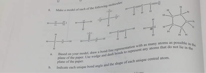 Solved Make A Model Of Each Of The Following Molecules A