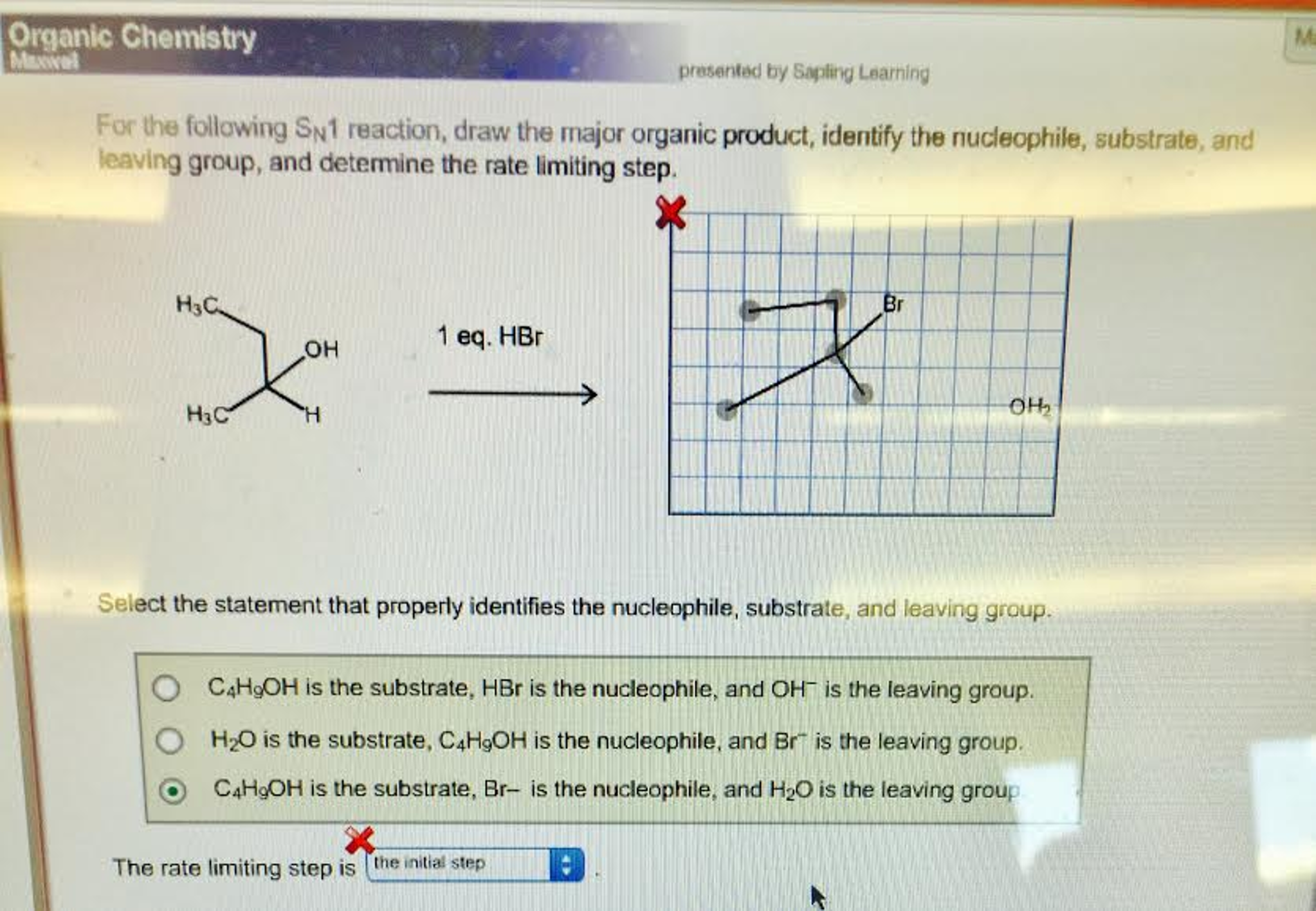 Draw The Major Organic Product Of The Sn1 Reaction