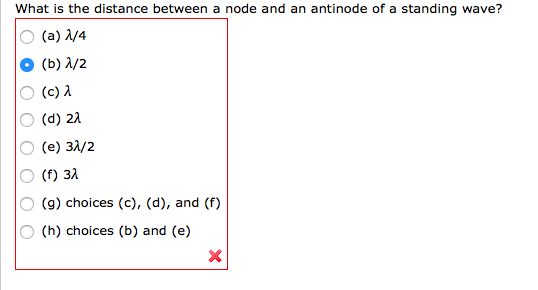 Solved What Is The Distance Between A Node And An Antinode