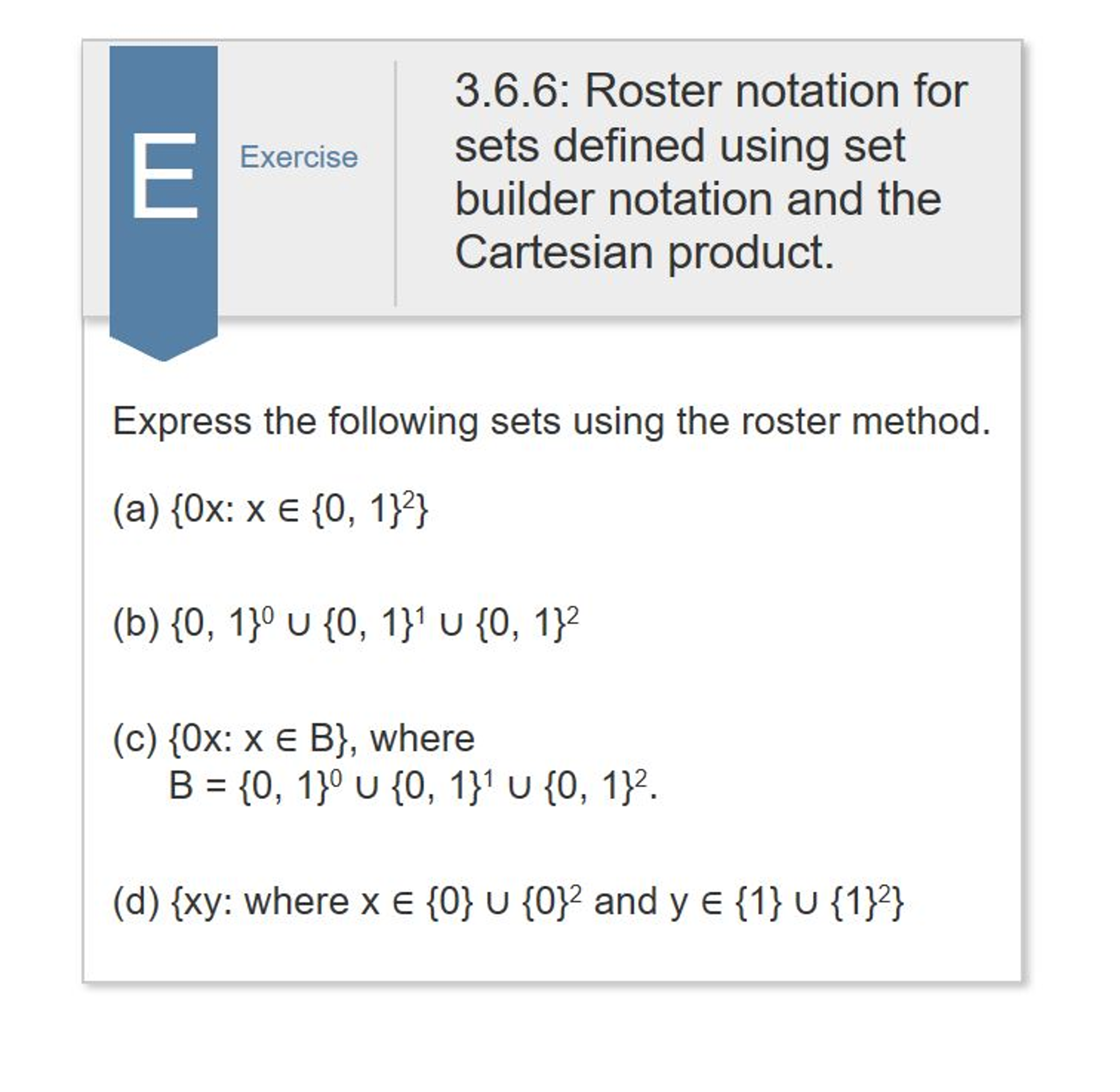 Solved Roster Notation For Sets Defined Using Set Builder