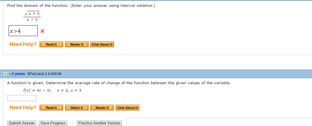 Solved Find The Domain Of The Function Enter Your Answer