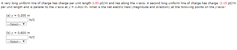 Solved A Very Long Uniform Line Of Charge Has Charge Per