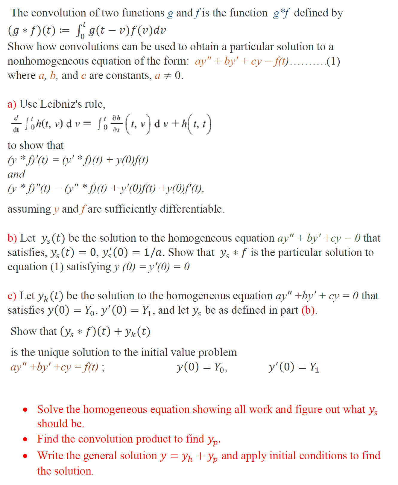 The Convolution Of Two Functions G And F Is The