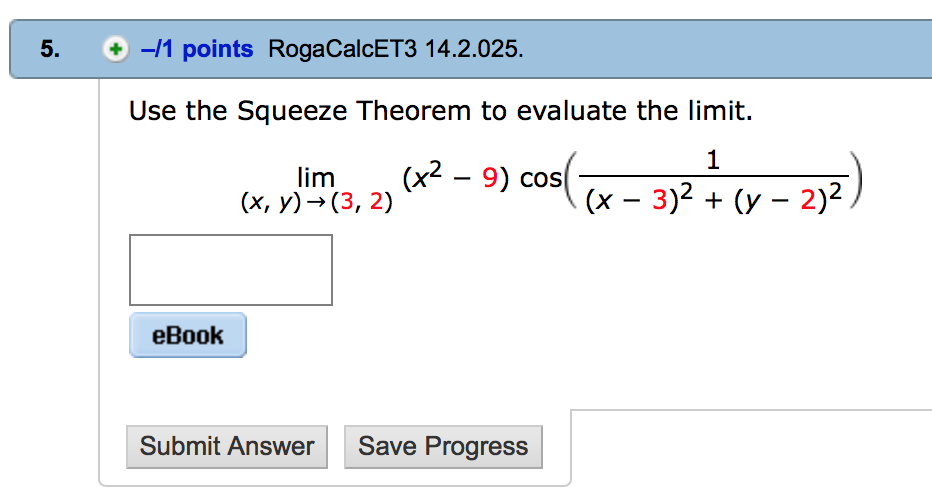 Solved Use The Squeeze Theorem To Evaluate The Limit