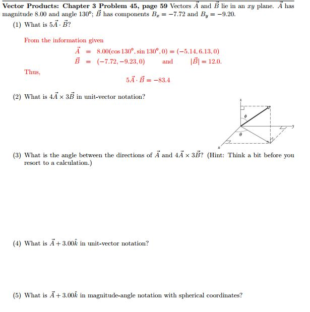 Solved Vectors A And B Lie In An Xy Plane A Has Magnitude