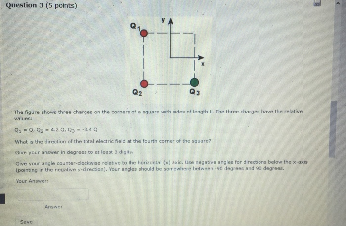 Solved The Figure Shows Three Charges On The Corners Of A