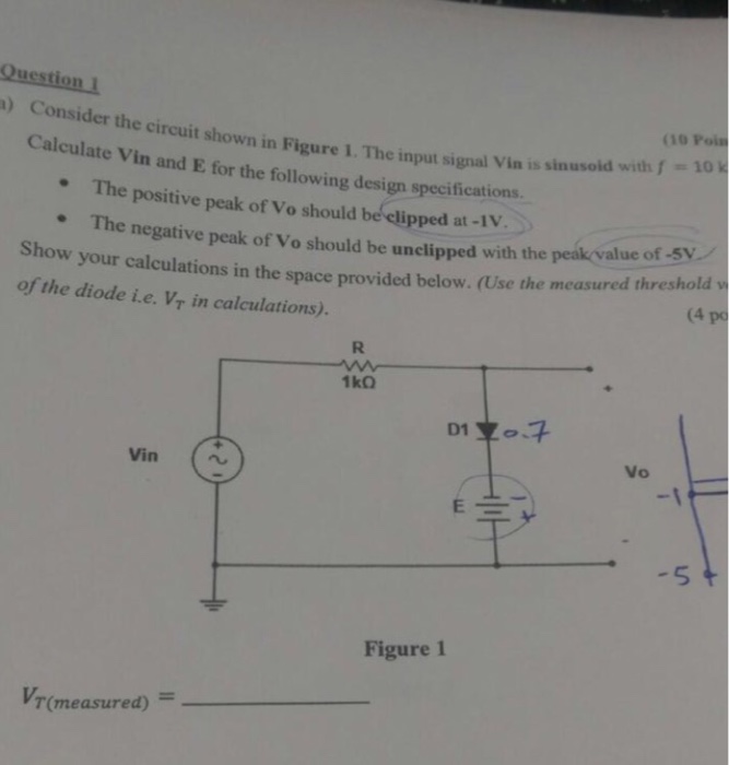 Solved Consider The Circuit Shown In Figure 1 The Input