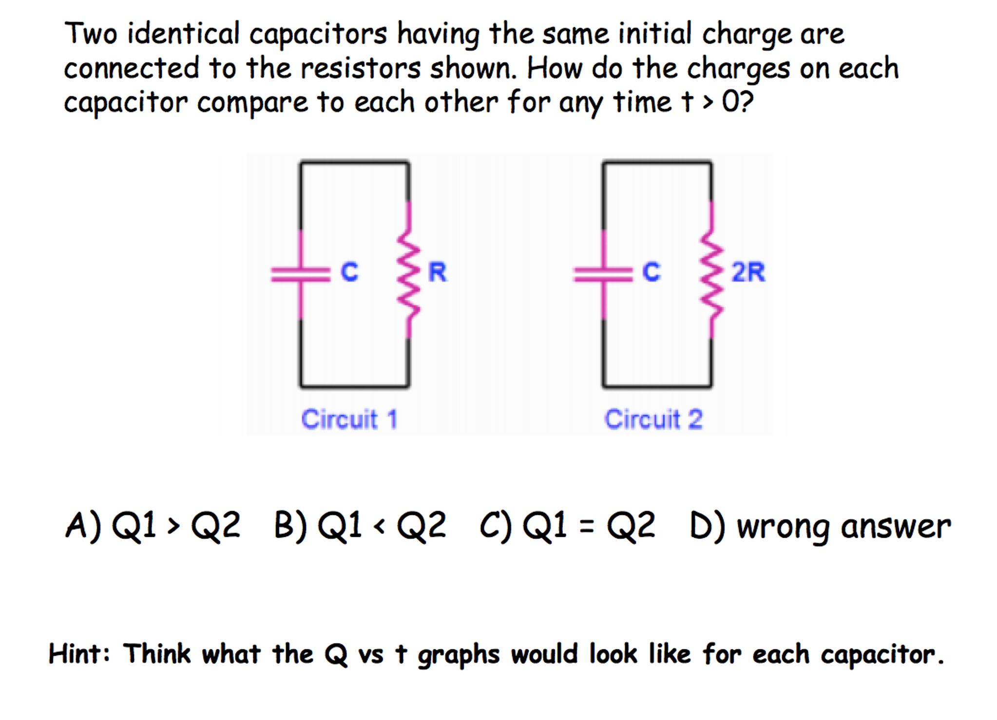 Solved Two Identical Capacitors Having The Same Initial