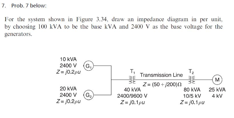 Solved Draw An Impedance Diagram For The System Shown In 43 Off