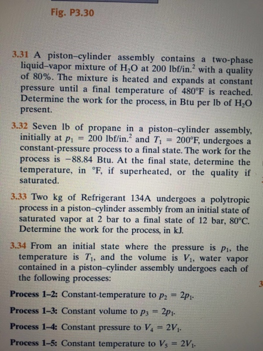 Solved A Piston Cylindcr Assembly Contains A Two Phase