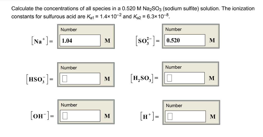 Solved Calculate The Concentrations Of All Species In A