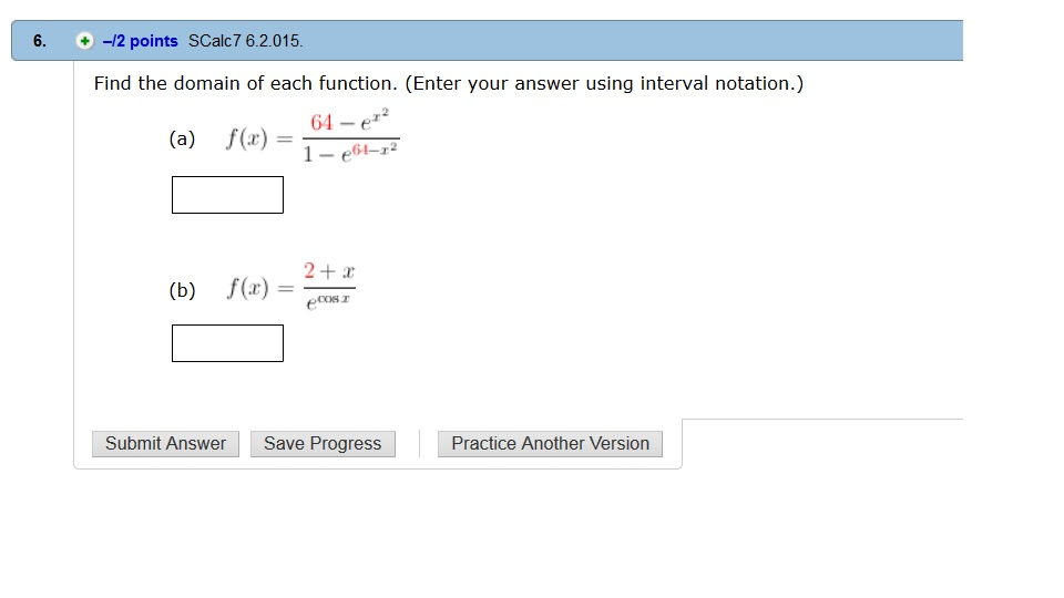 Solved Find The Domain Of Each Function Enter Your Answer