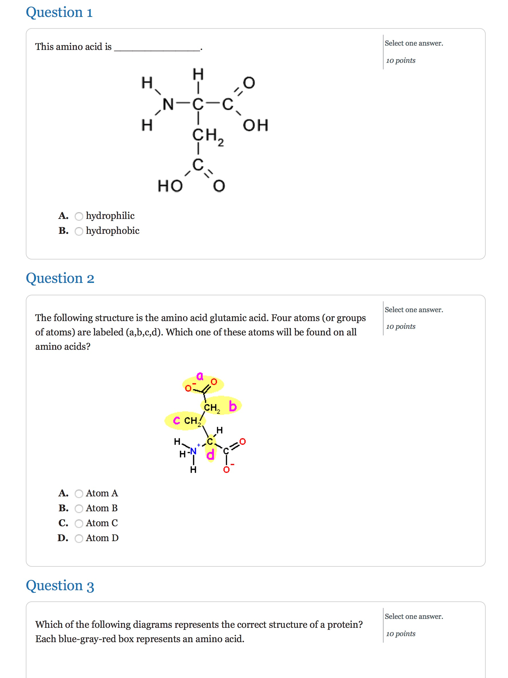 Hydrophobic And Hydrophilic Amino Acids