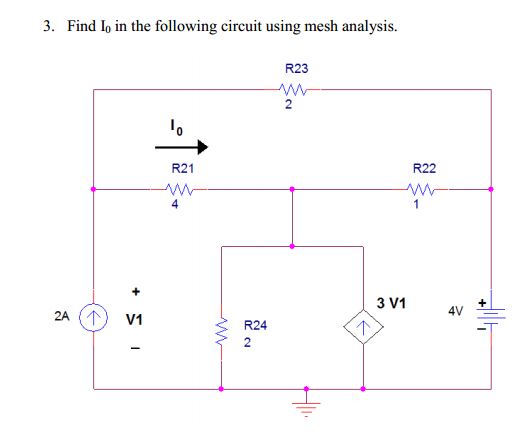 Solved Find Io In The Following Circuit Using Mesh