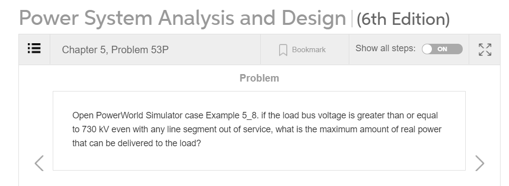 Solved Power System Analysis And Design 6th Edition