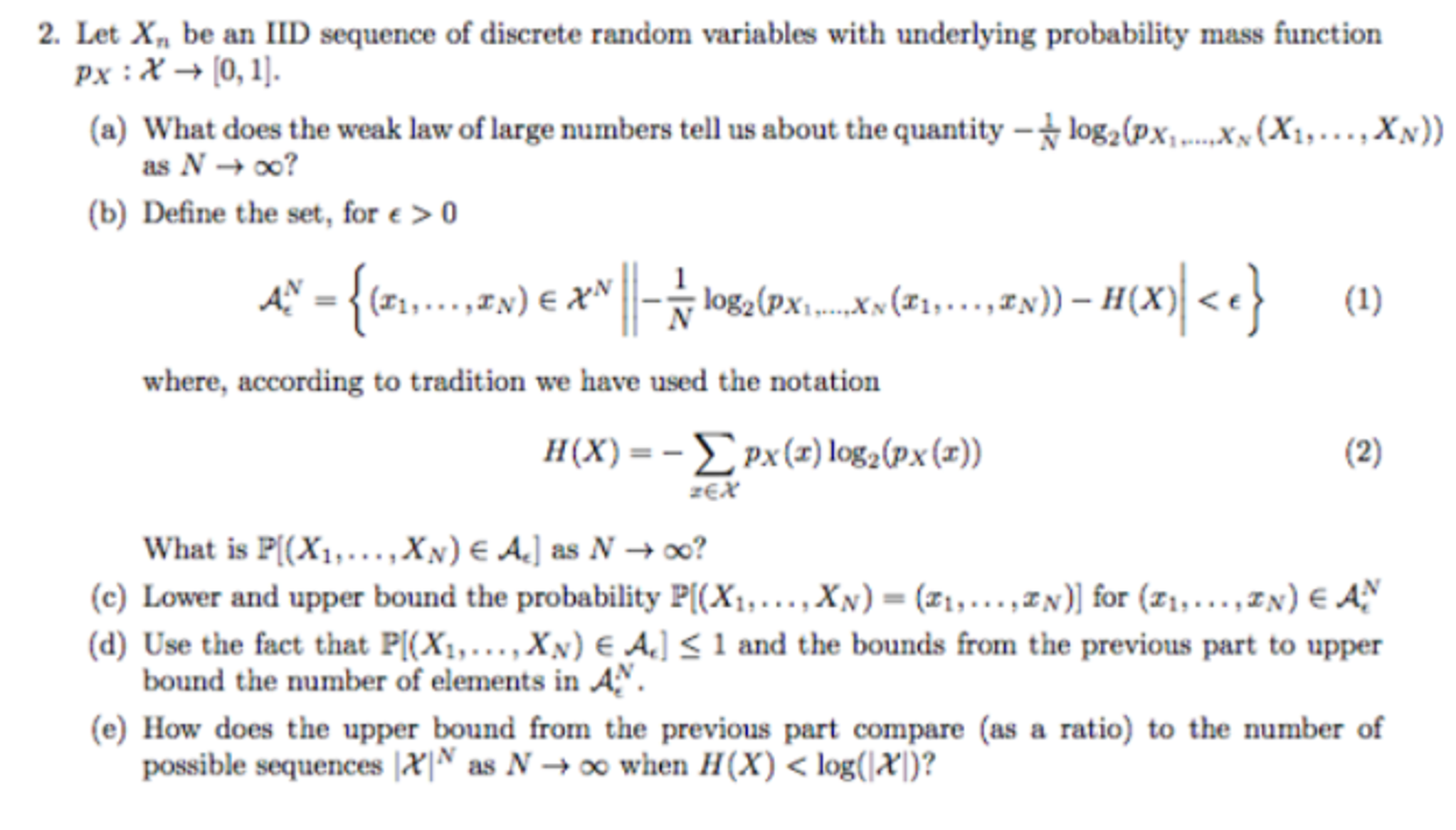 Solved Let X N Be An Iid Sequence Of Discrete Random