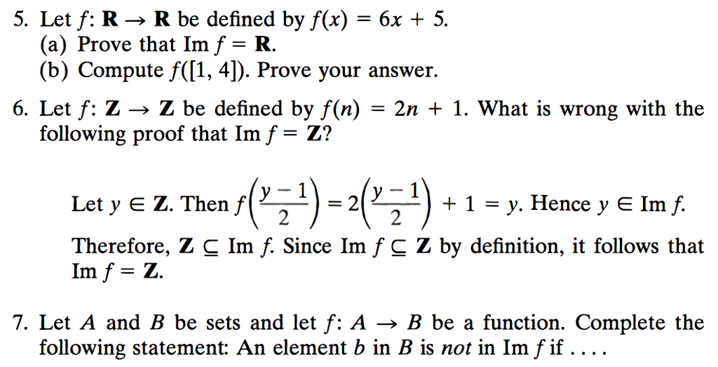 Solved 5 Let F R → R Be Defined By Fx 6x 5 A