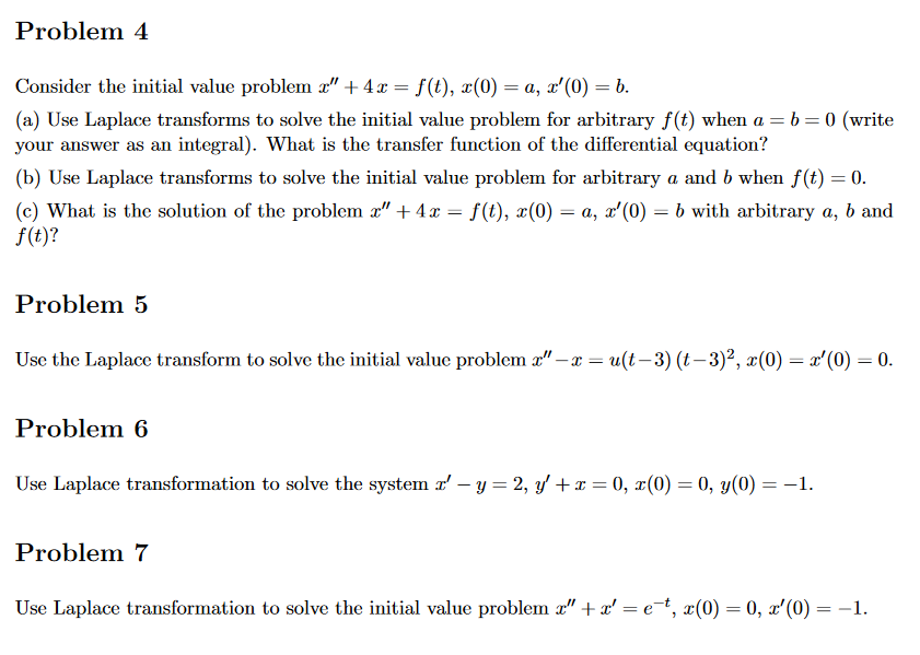 Solved Problem 4 Consider The Initial Value Problemi R 4x