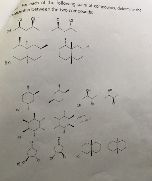 Solved For Each Of The Following Pairs Of Compound Determine