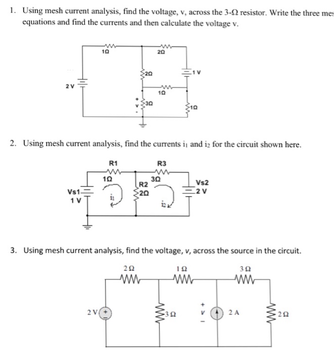 Solved Using Mesh Current Analysis Find The Voltage V