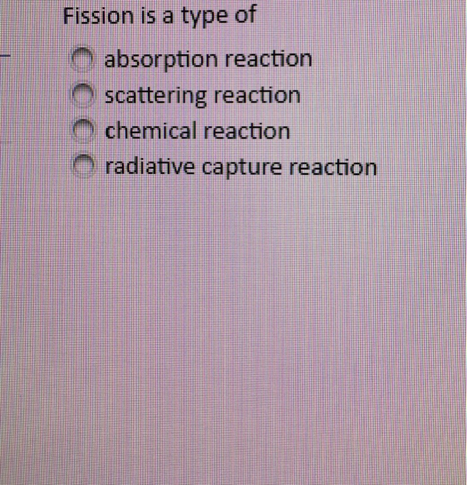 Solved Fission Is A Type Of Absorption Reaction Scattering