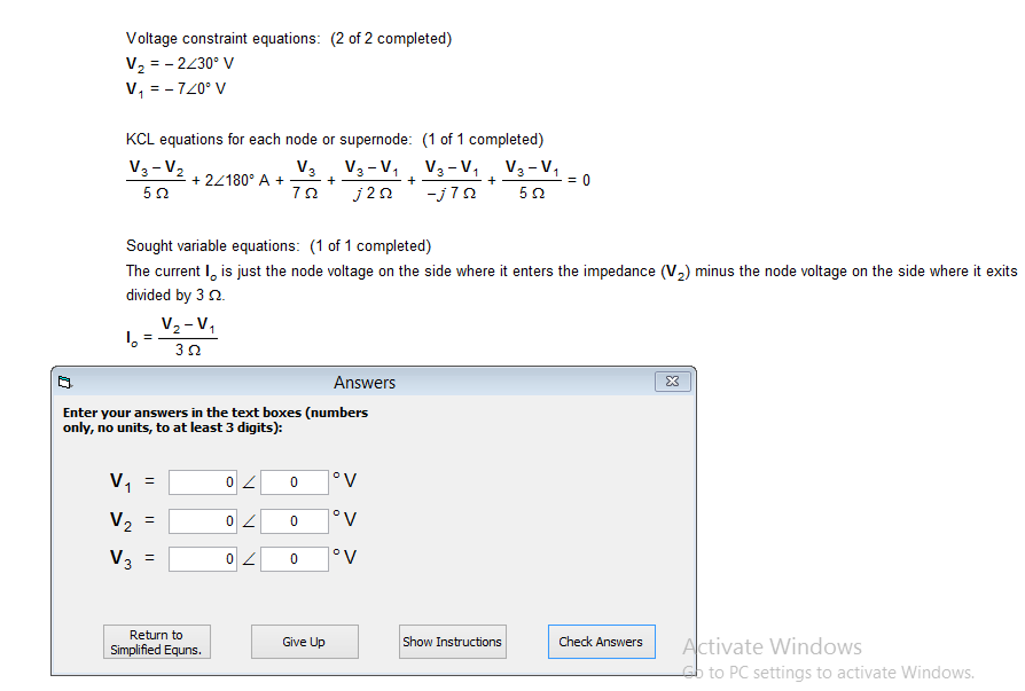 Solved Solve For V1 V2 And V3 Please Show Steps And Explain