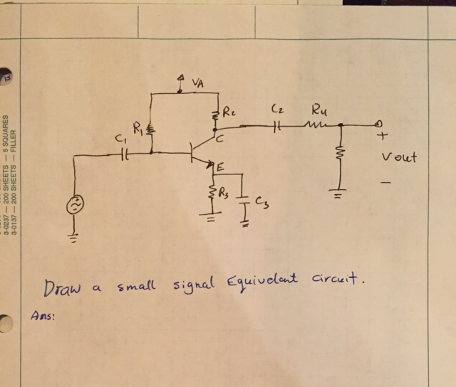 Solved Draw A Small Signal Equivalent Circuit