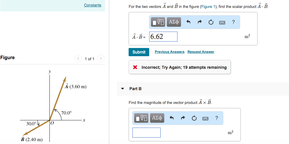 Solved For The Two Vectors A And B In The Figure Figure 1