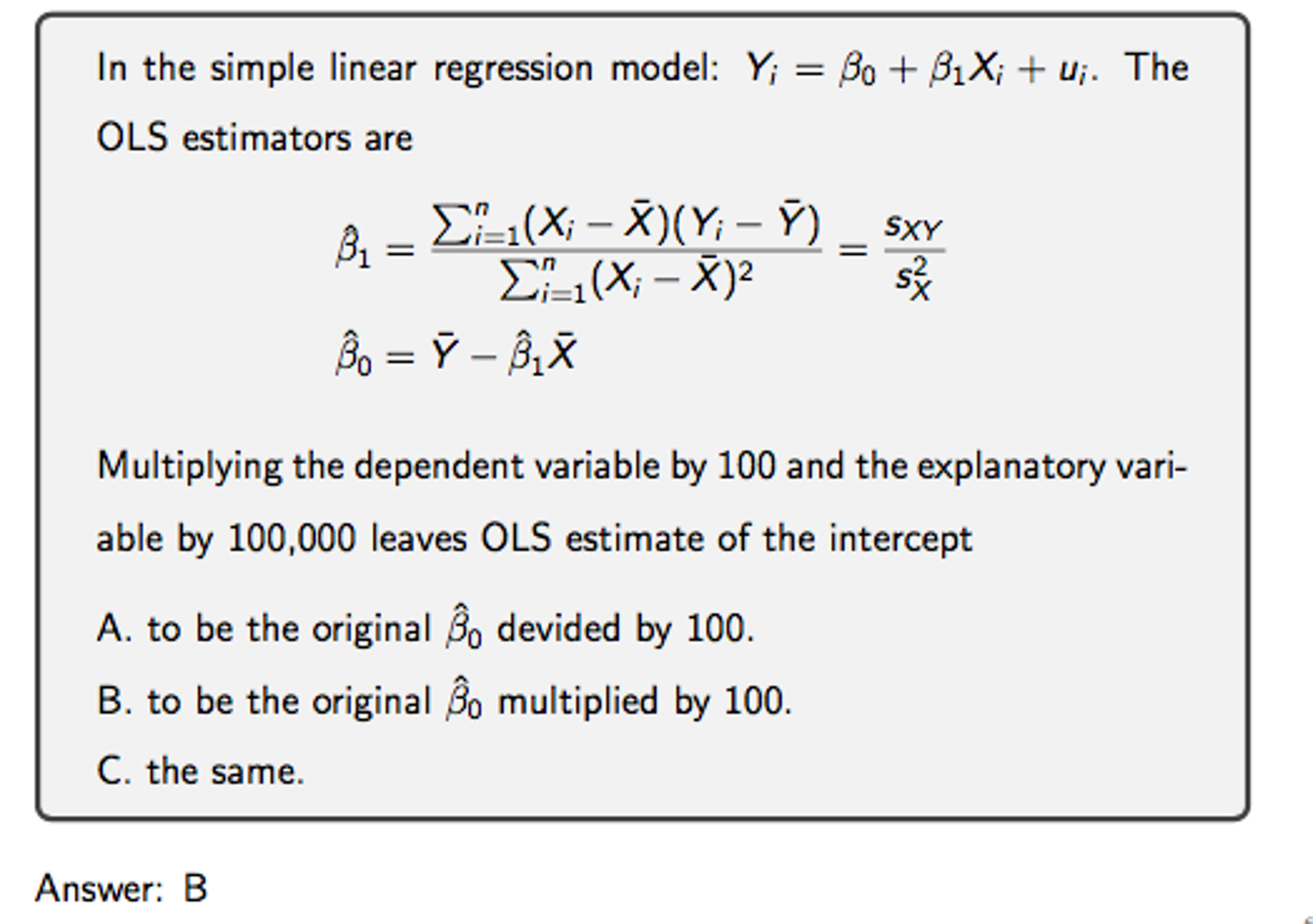 Questions On Linear Regression With Answers