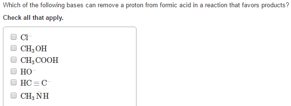 Solved Which Of The Following Bases Can Remove A Proton From