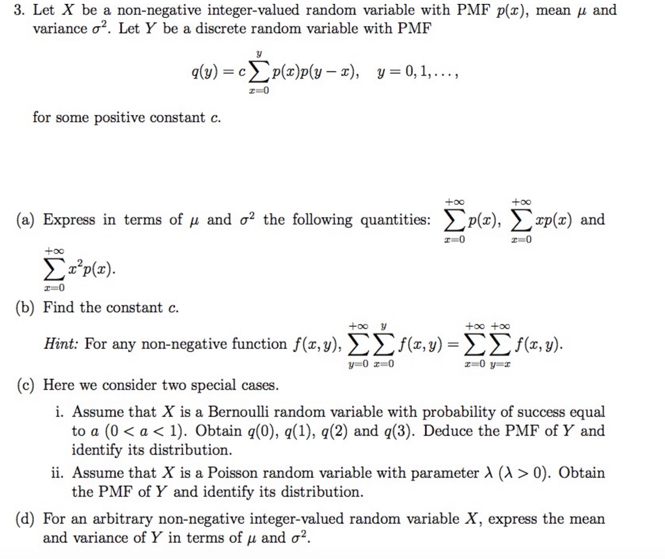 Solved Let X Be A Non Negative Integer Valued Random