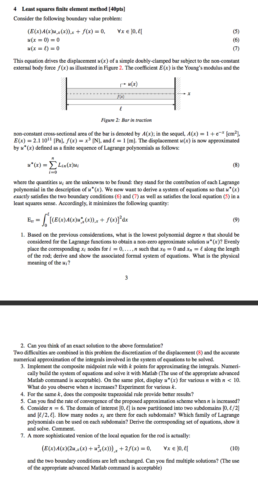 Least Squares Finite Element Method Consider The