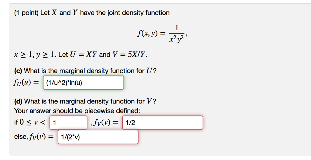 Solved 1 Point Let X And Y Have The Joint Density Function