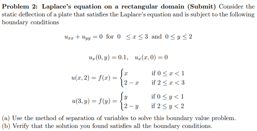 Solved Problem 2 Laplaces Equation On A Rectangular Domain