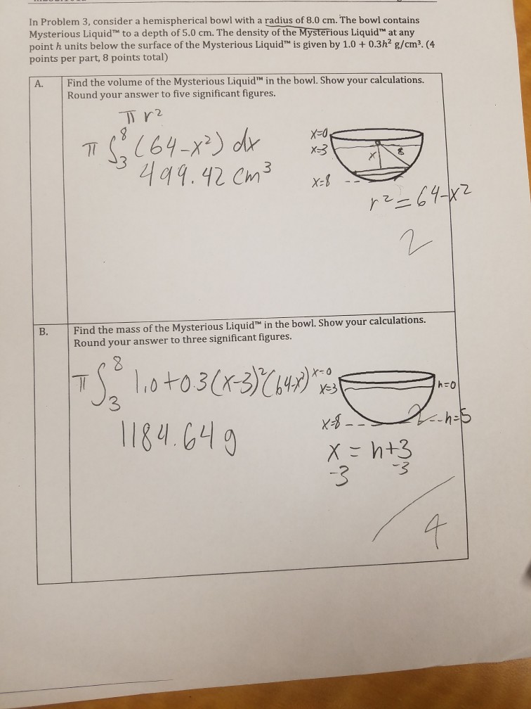 Solved Consider A Hemispherical Bowl With A Radius Of 80