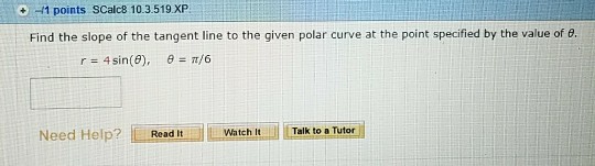 Solved Find The Slope Of The Tangent Line To The Given Polar