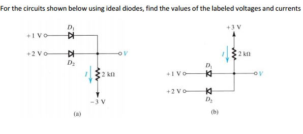 Solved For The Circuits Shown Below Using Ideal Diodes Find