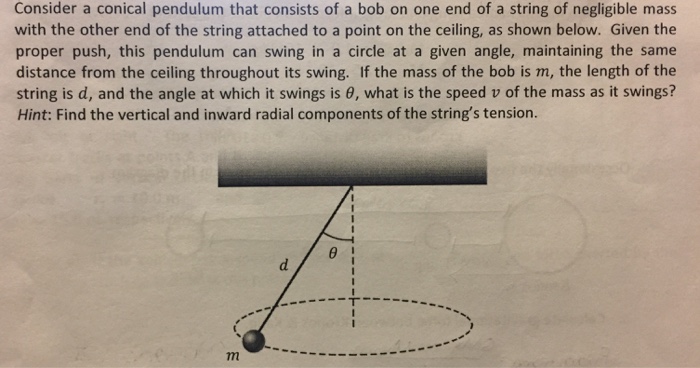 Solved Consider A Conical Pendulum That Consists Of A Bob On