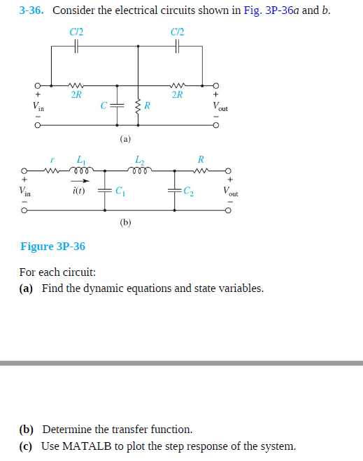 Solved 3 36 Consider The Electrical Circuits Shown In Fig