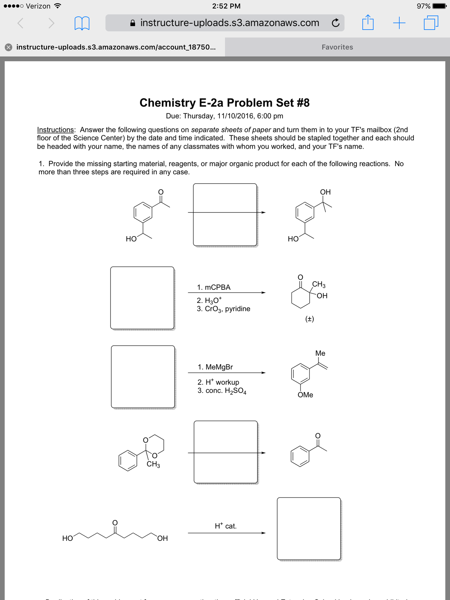 Solved Provide The Missing Starting Material Reagents Or