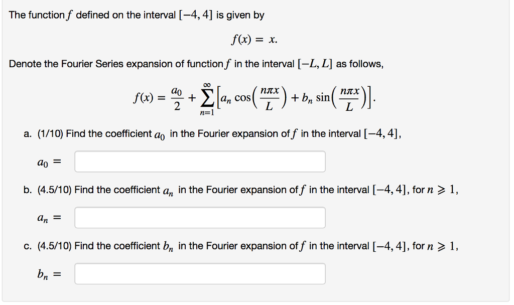 Solved The Function F Defined On The Interval 4 4 Is