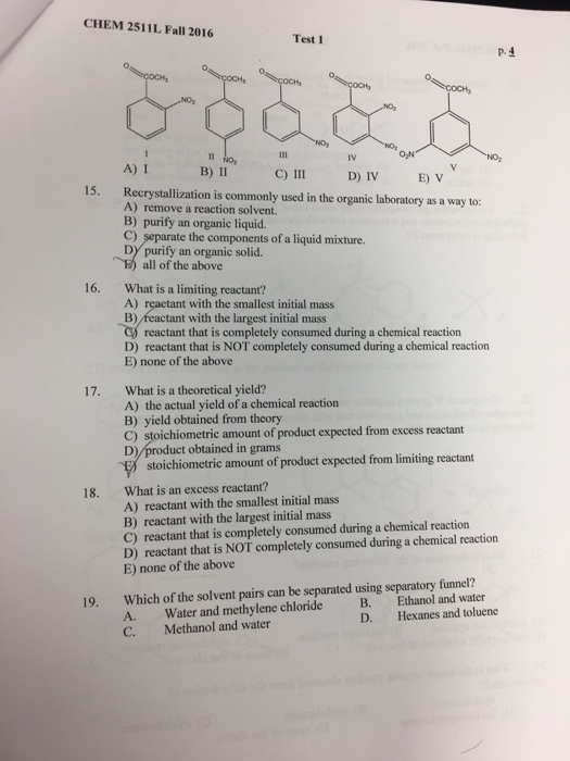 Solved Recrystallization Is Commonly Used In The Organic