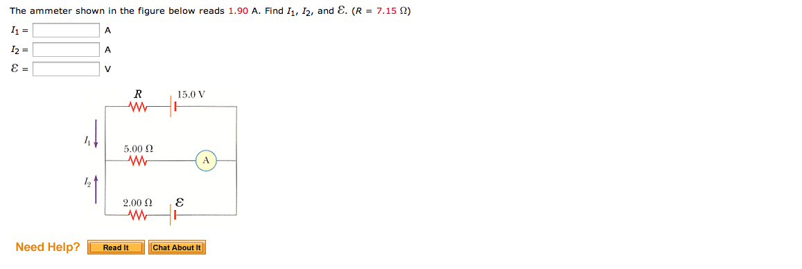 Solved The Ammeter Shown In The Figure Below Reads 190 A