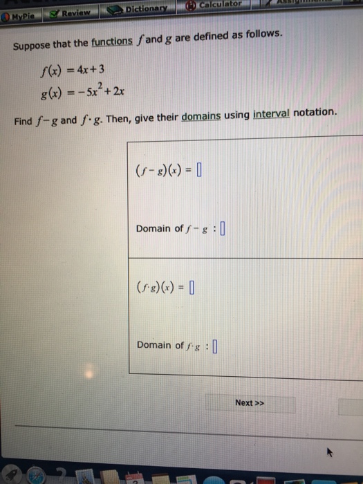 Solved Suppose That The Functions F And G Are Defined As