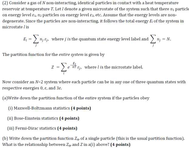 Solved Consider A Gas Of N Non Interacting Identical