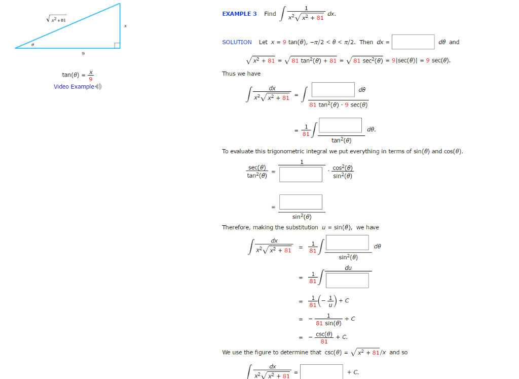 Solved Find Integral 1x2 Squareroot X2 81 Dx