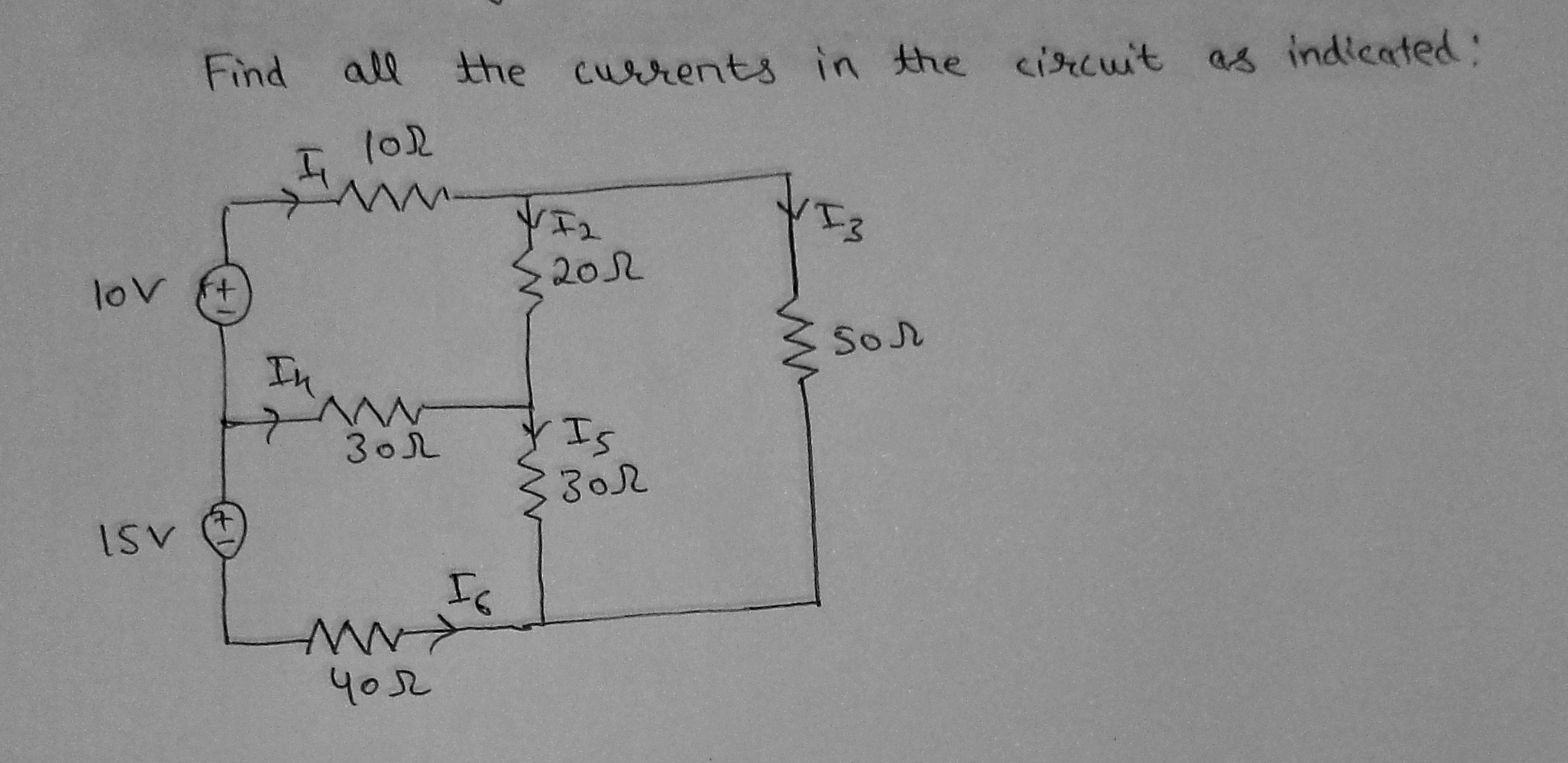 Solved Find All The Currents In The Circuit As Indicated